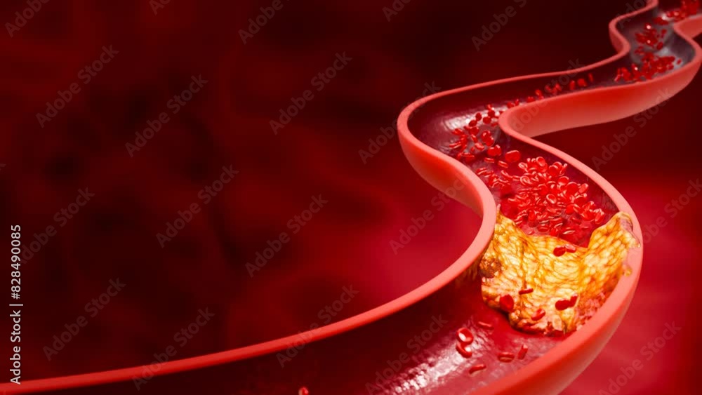 Hyperlipidemia or arteriosclerosis. Blocked artery concept and human ...