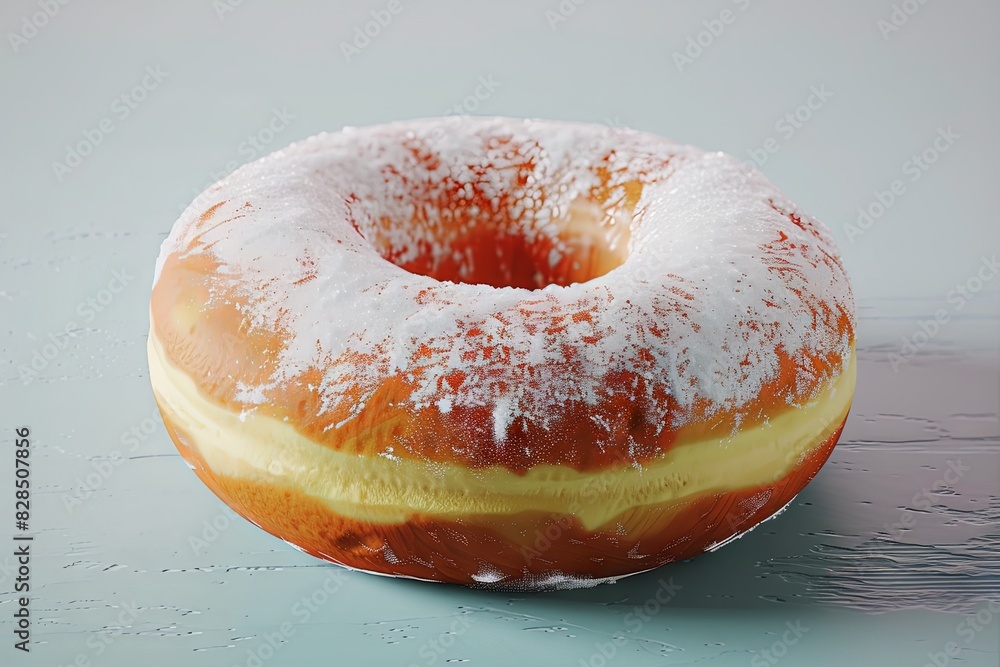 A charming 3D clay icon showcasing a mouthwatering donut coated in ...