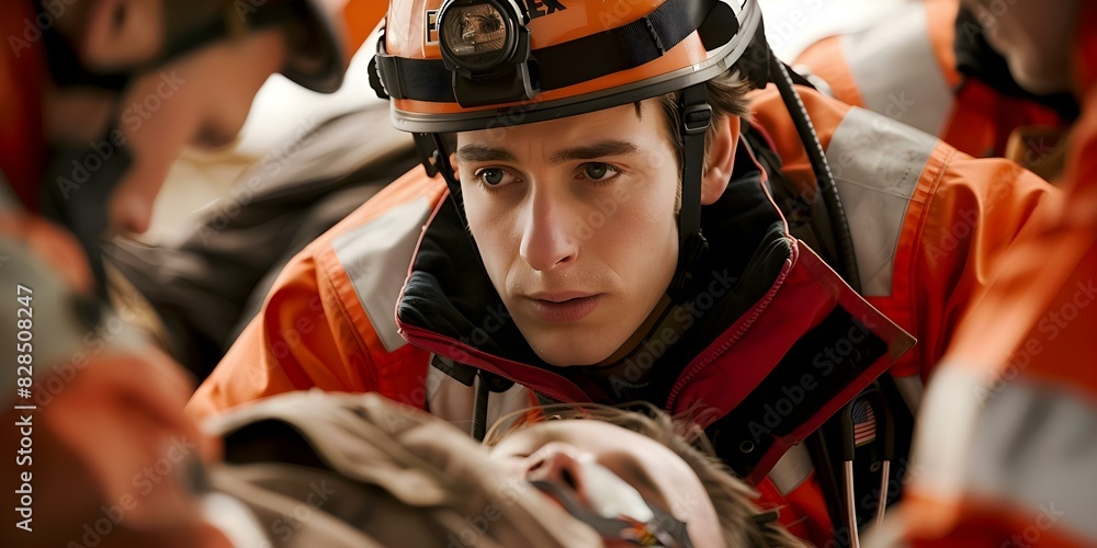 Skilled EMT Paramedic providing emergency medical care and extrication ...