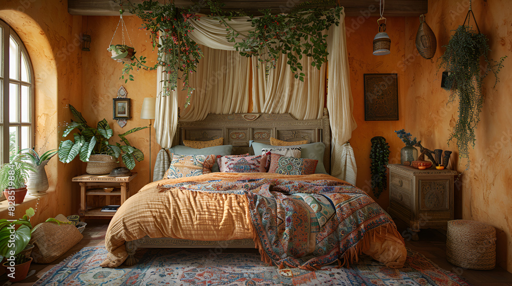 Beautiful room design interior with Modern bed settings in the room ...