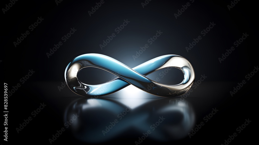 Glowing infinity symbol on black background. Infinity neon light symbol ...