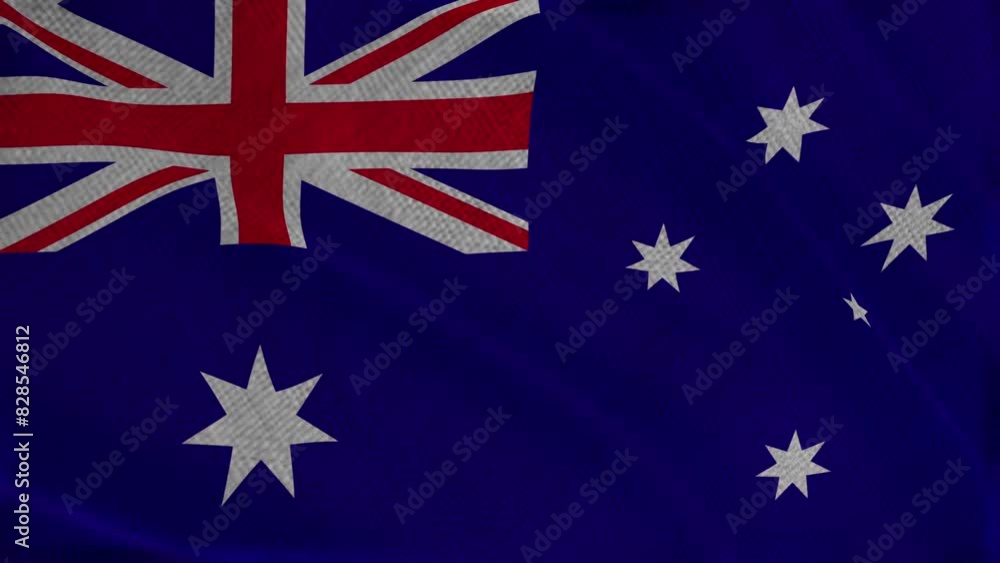 Flag of Australia, Australia 3D Animation flag waving in the wind. 4K ...