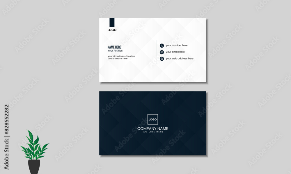 Modern simple minimalist business card design template Stock Vector ...