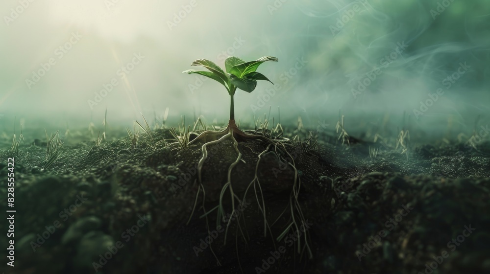 Plant and its root system, showing the hidden strength and complexity ...
