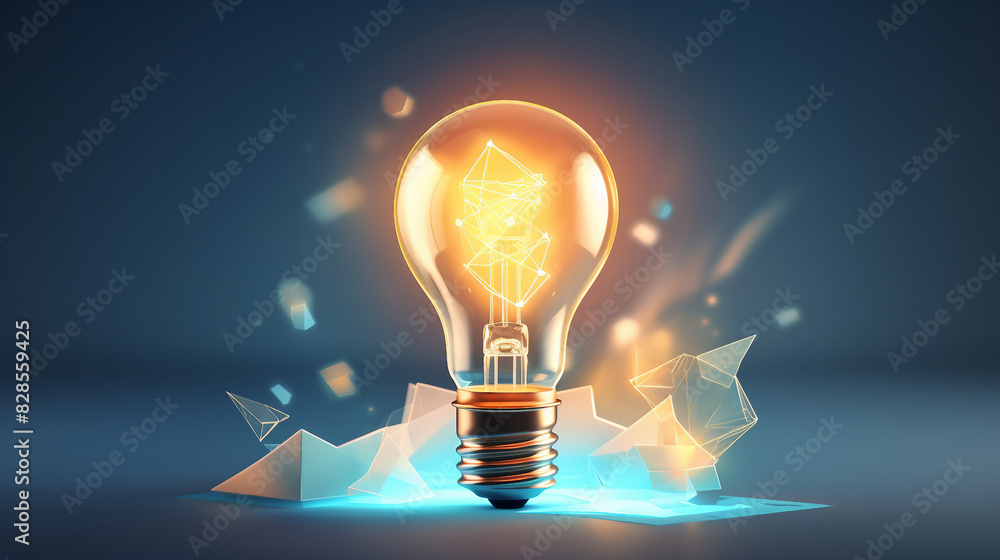 Illuminating the Path: Graduation Cap on Glowing Bulb Amid Futuristic Icons Symbolizing Self ...