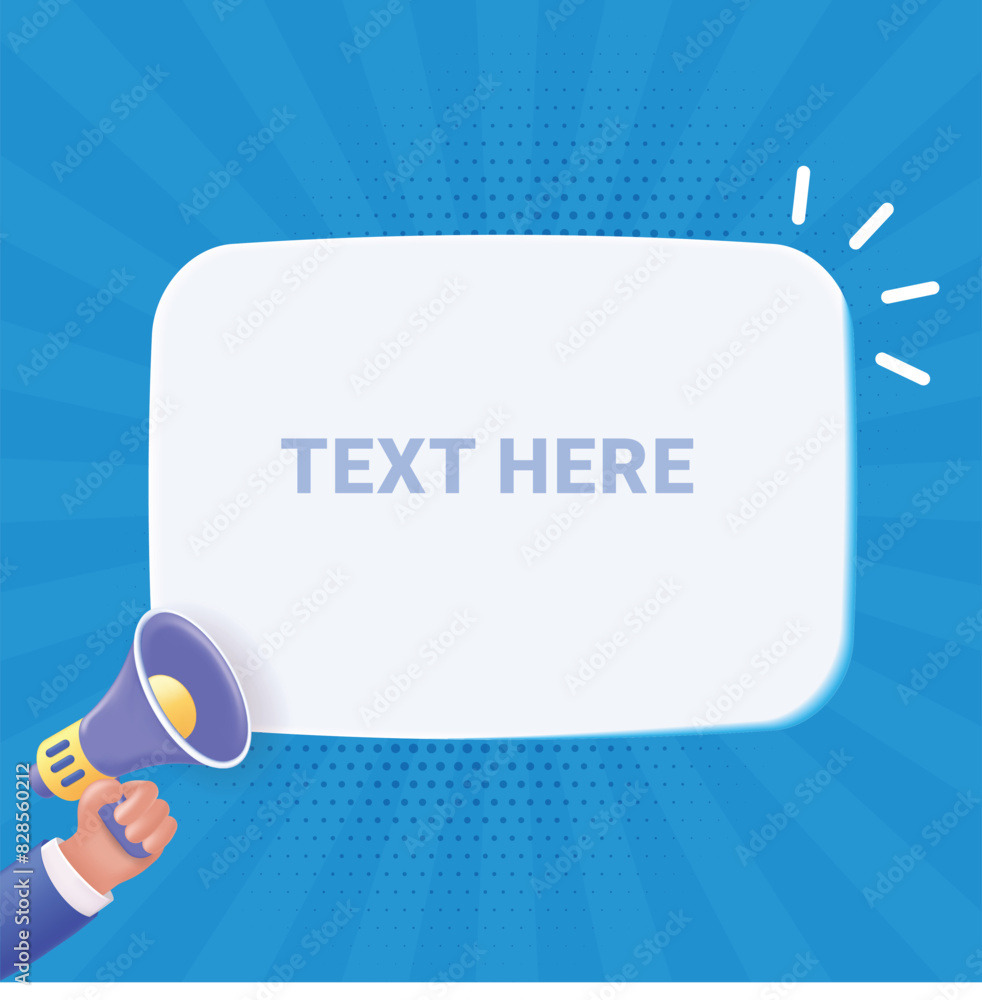Announcement post banner. 3d vector render for alert and announcing on ...