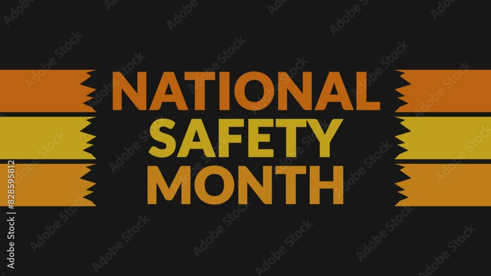 National Safety Month seamless looping colorful Text Animation with ... National Safety Month seamless looping colorful Text Animation with ...