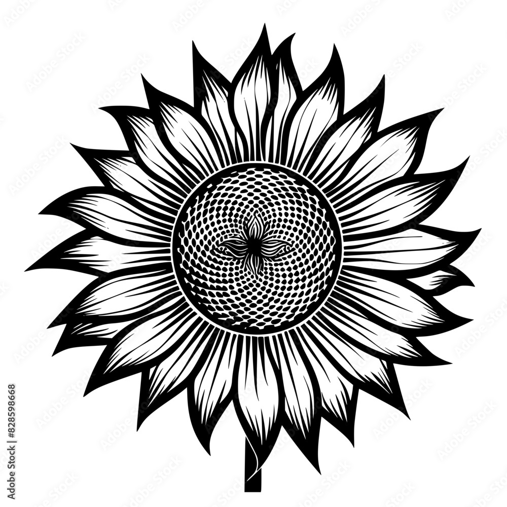 sunflower silhouette, sunflower svg, sunflower png, sunflower illustration, sunflower ...