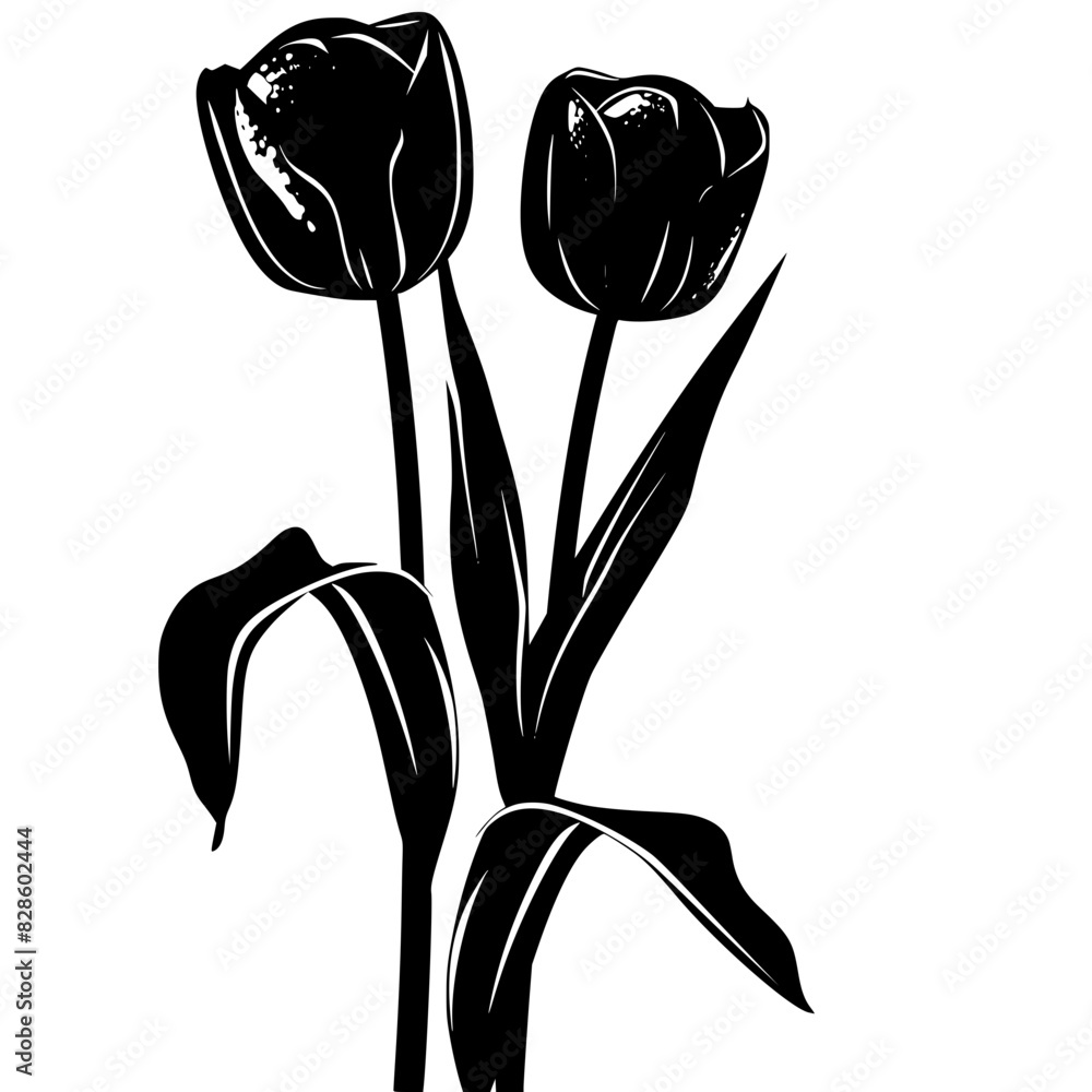 Tulip silhouette, Tulip svg, Tulip png, Tulip illustration, Tulip ...