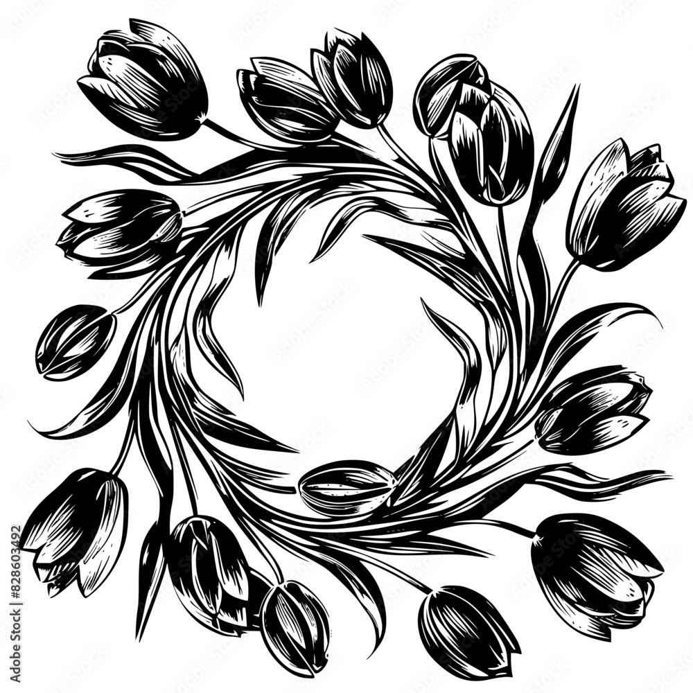 Tulip silhouette, Tulip svg, Tulip png, Tulip illustration, Tulip ...