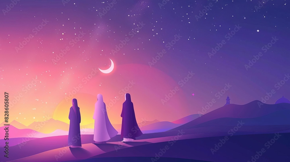 Eid al-Adha event figure, flat design with copy space for text, side ...