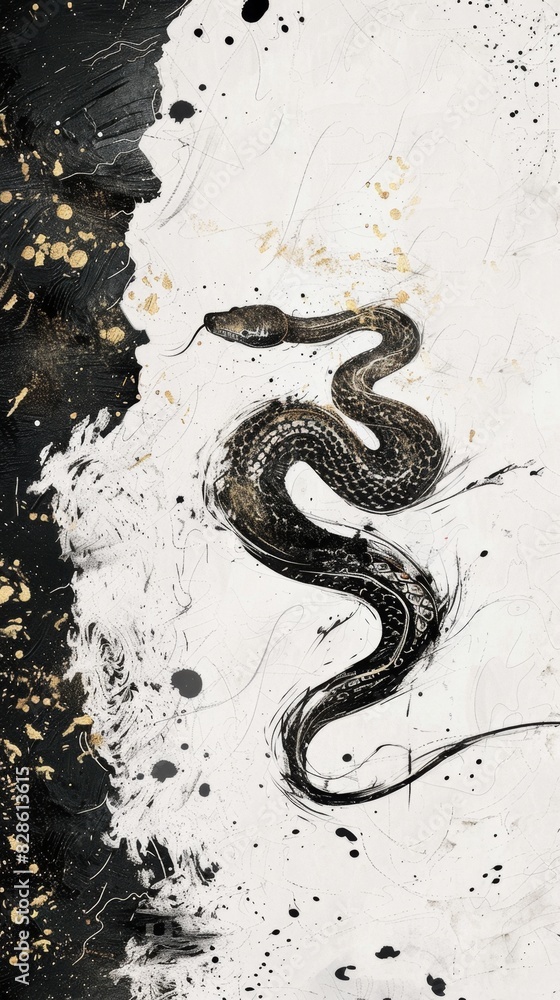 Ethereal Lunar Serpent - Elegant Chinese Ink Painting-Inspired 4K ...