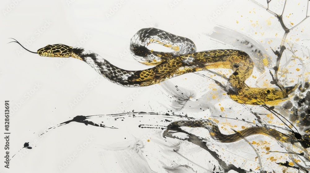 Ethereal Lunar Serpent - Elegant Chinese Ink Painting-Inspired 4K ...