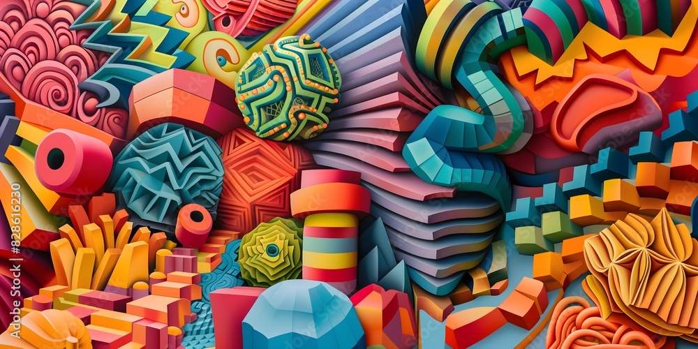 Vibrant 3D patterns colorful compositions optical illusions depth ... Vibrant 3D patterns colorful compositions optical illusions depth ...