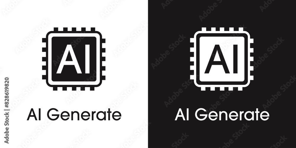 Generate AI icon. Artificial intelligence and Machine learning ...