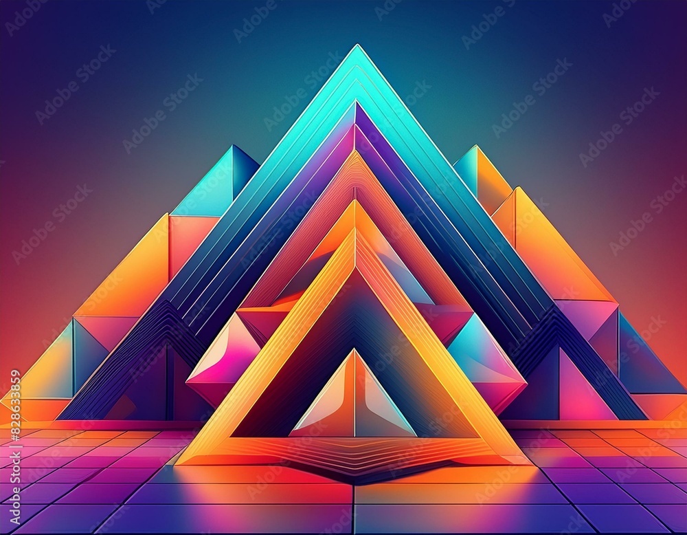 Layered Brilliance A mesmerizing display of geometric forms – triangles ...