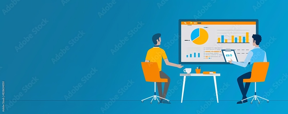 Visualize a flat design of a project manager assigning tasks to team ...