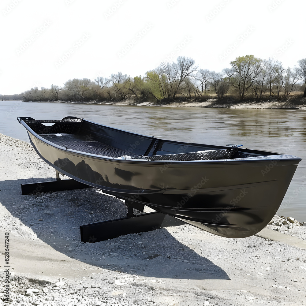 Waverly, mo, usa - april 22, 2024: launching a working boat by munson ...