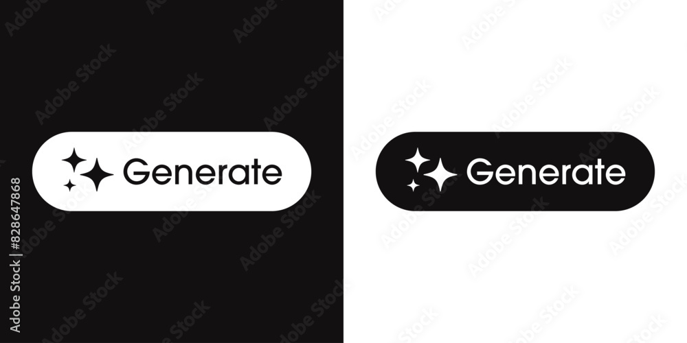 Generate AI button. Artificial intelligence and Machine learning ...