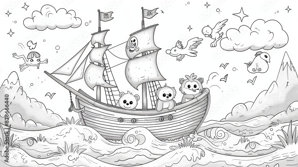 coloring book Ahoy there, mateys! Join Captain Bones and his crew ...