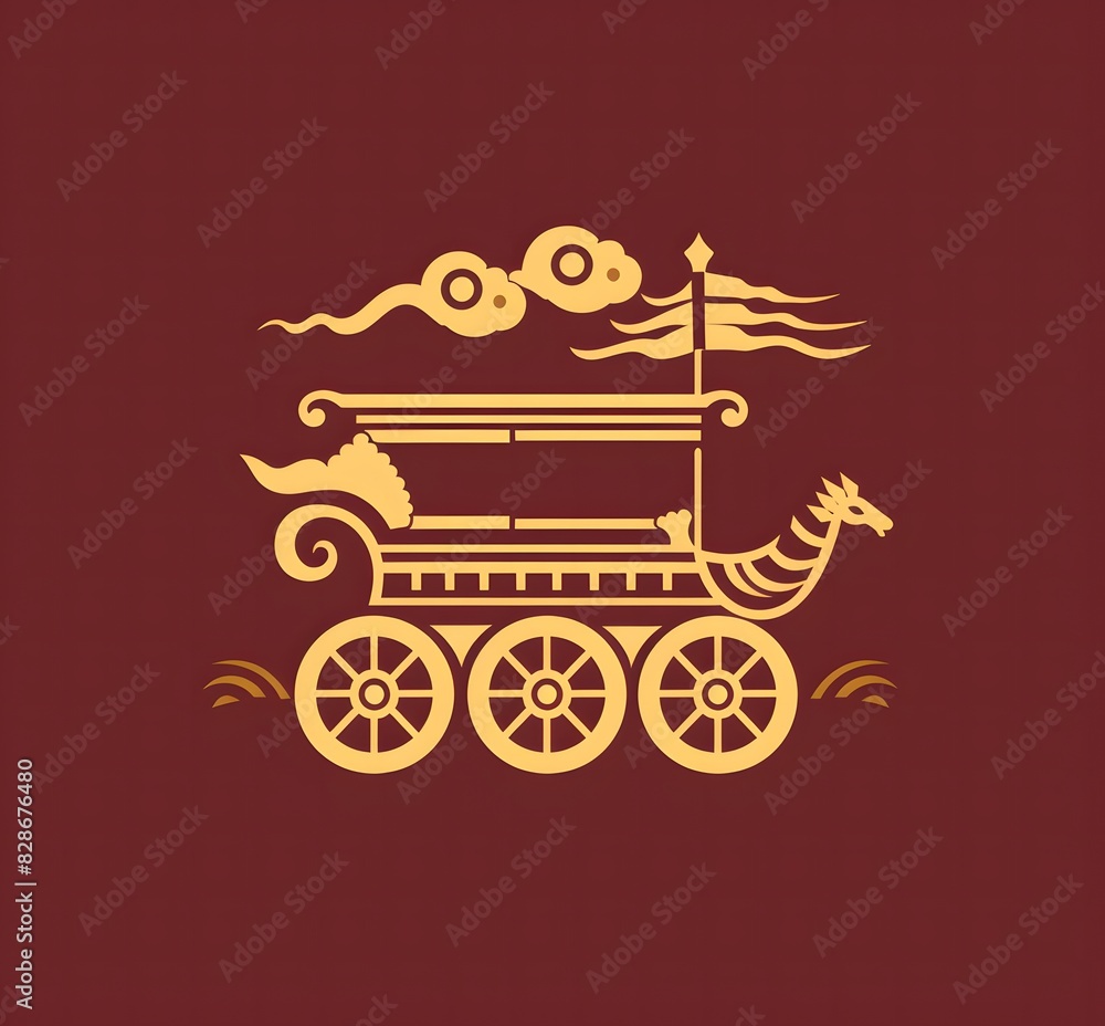 logo design, golden chariot with wheels Stock Illustration | Adobe Stock