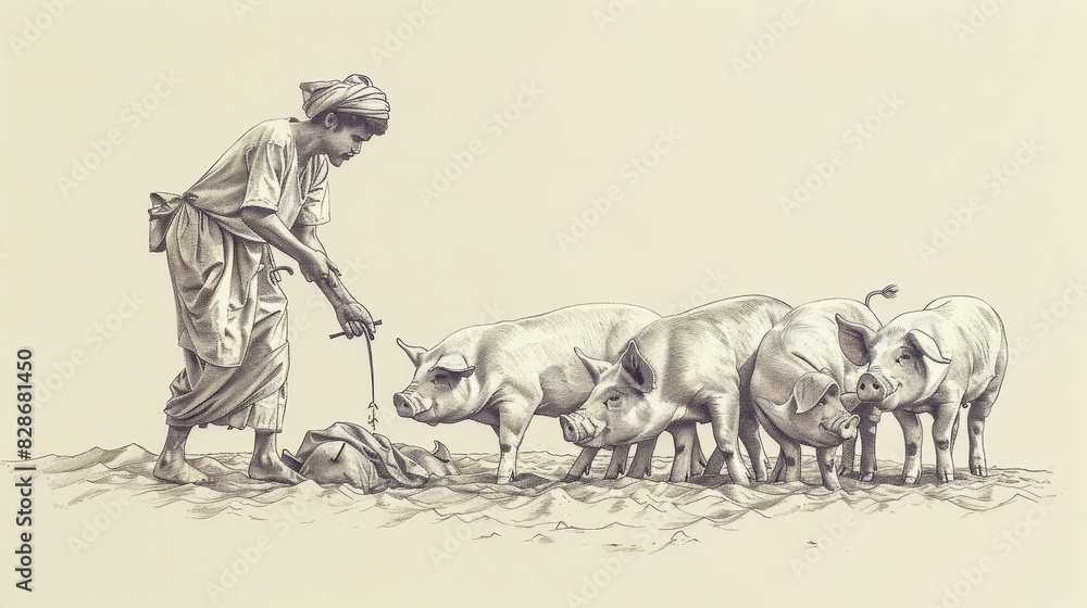 Parable of Prodigal Son, Rags Among Pigs, Return to Father, Biblical ...