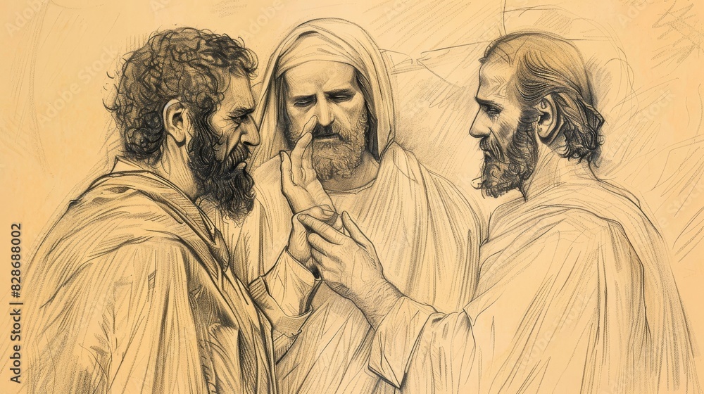 Peter Walking on Water, Faith Wavering, Jesus Catching Him, Biblical ...