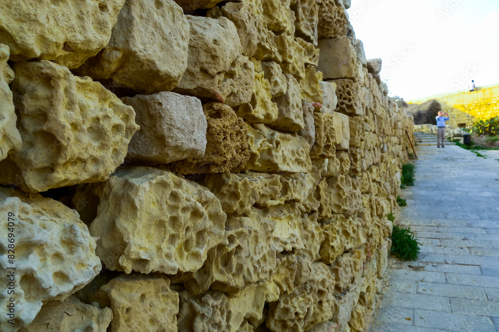 Weathering, erosion and destruction of limestone bricks of ancient ...