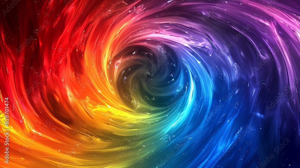 Radiant rainbow swirl, bright and vivid colors, smooth gradients ...