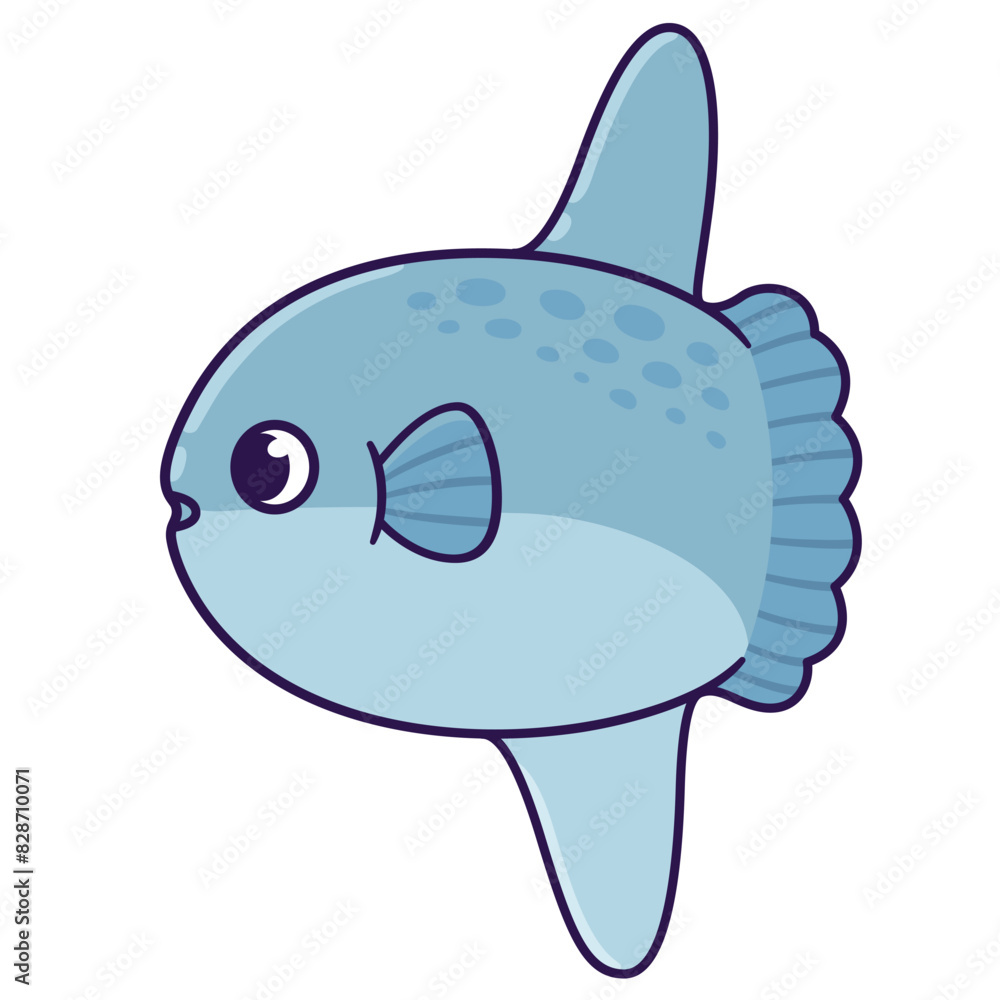Cute cartoon sunfish drawing Stock Vector | Adobe Stock