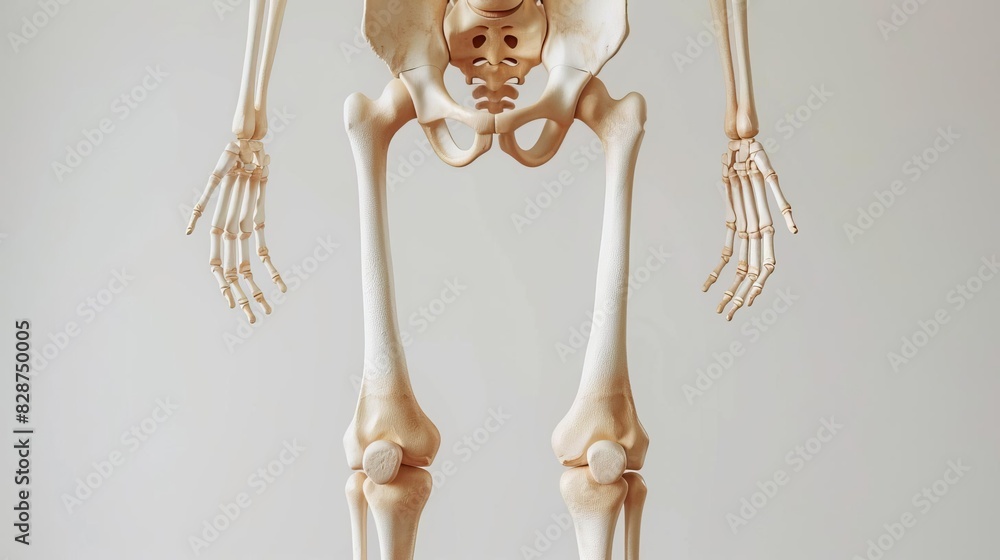 human skeleton anatomy illustration focusing on lower limbs and bone ...