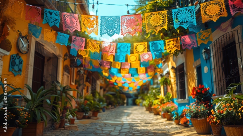 colorful papel picado decorations adorning san antonio streets during ...