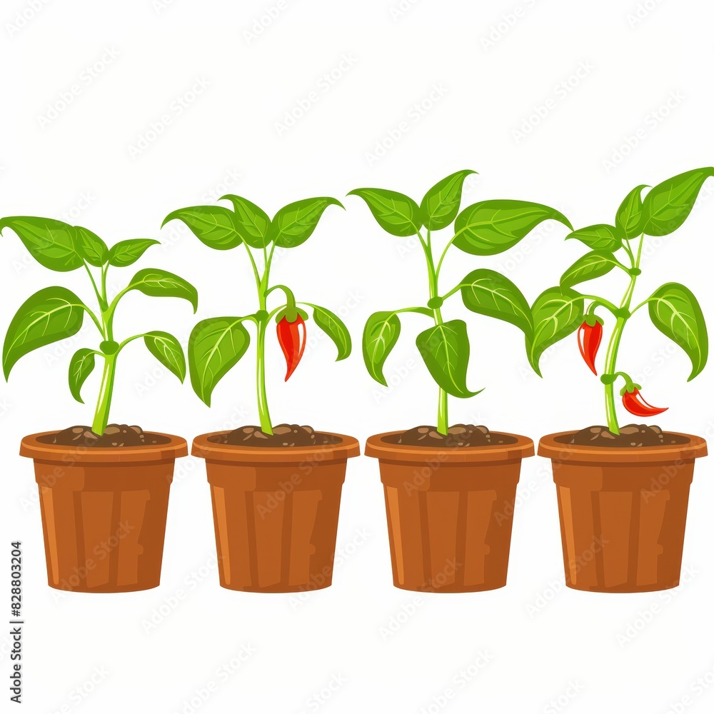 chilli pepper plant seedlings in a row in grow pellets clip art ...