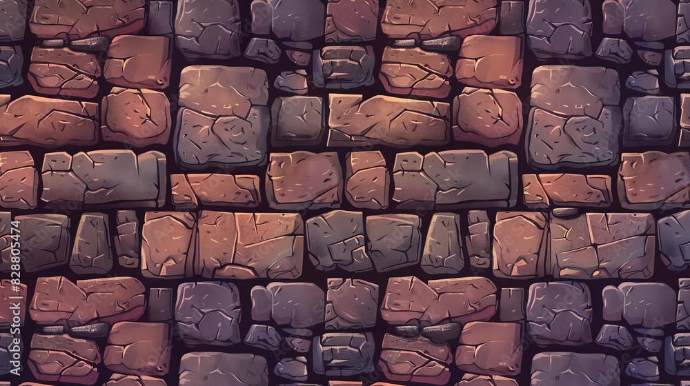2d game level brick wall texture with shadowing platformer game ...