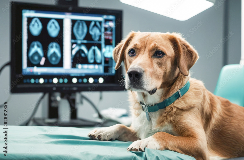 medical procedures and operations for animals. dog in a veterinary ...