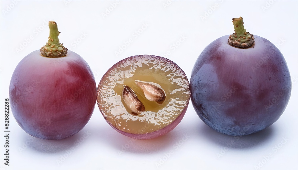 Vitis labrusca Concord grapes, isolated on white background. various ...