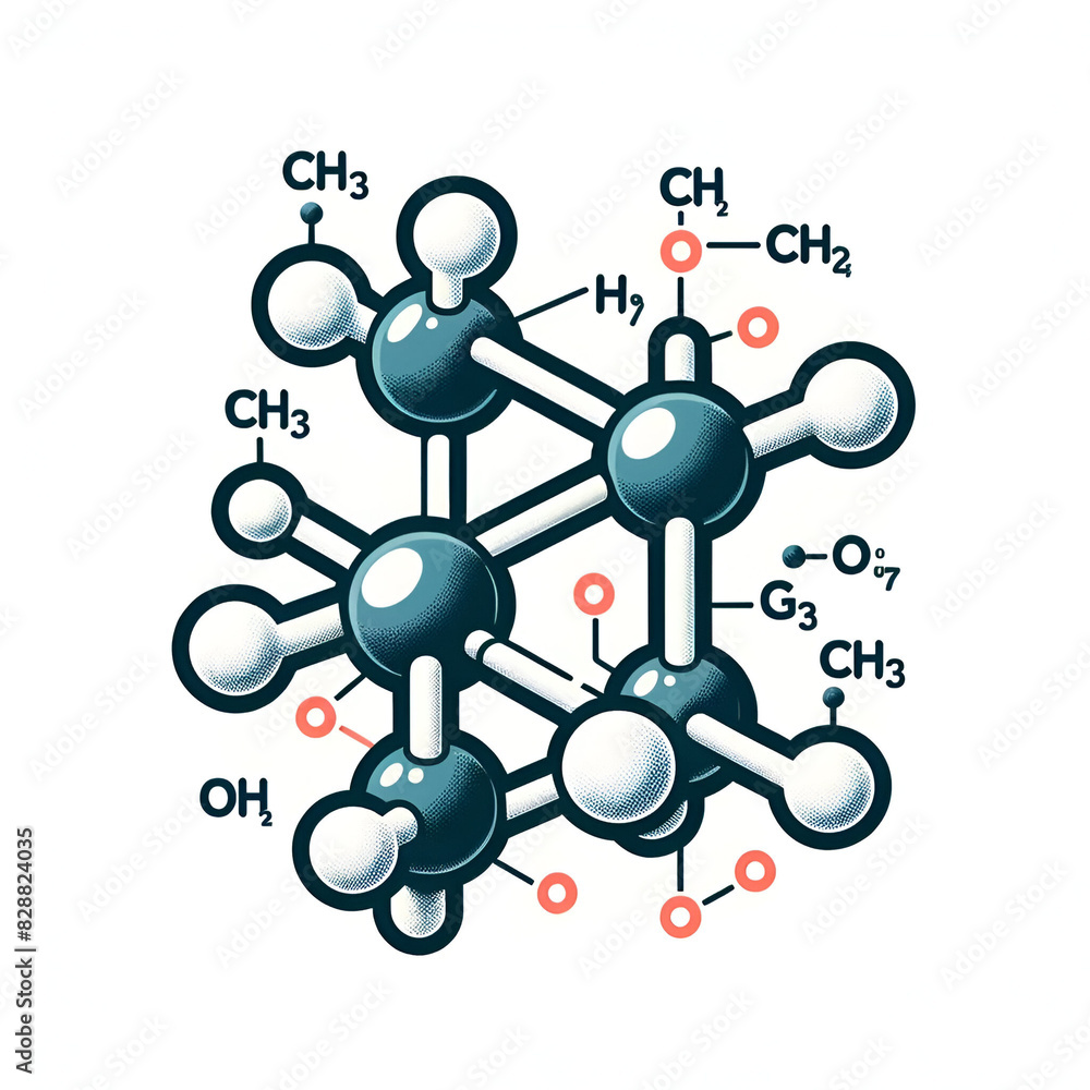 Molecular Structure Diagram, Chemical Compound Illustration of cis ...