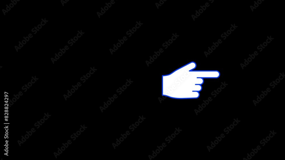 Hand pointing right icon animation with transparent background Alpha ...
