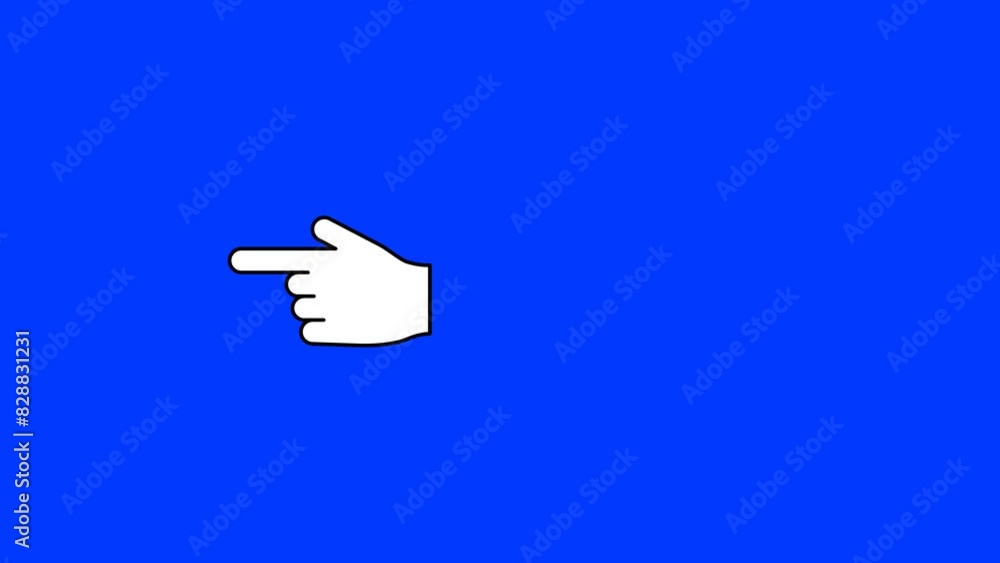 Animation of left pointing hand icon with transparent background Alpha ...