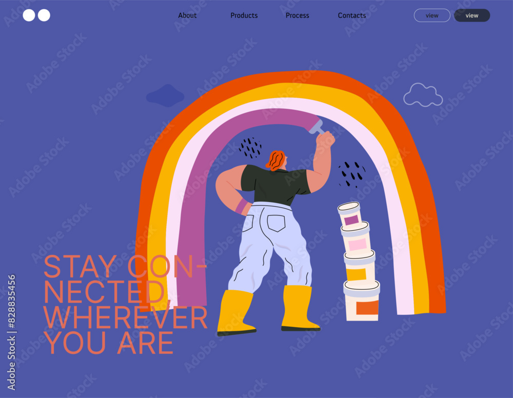 Life Unframed: Rainbow artist -modern flat vector concept illustration ...