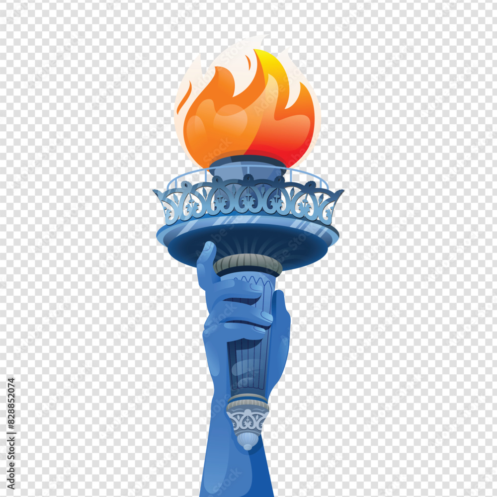 The torch of the Statue of Liberty monument, a national Historic ...