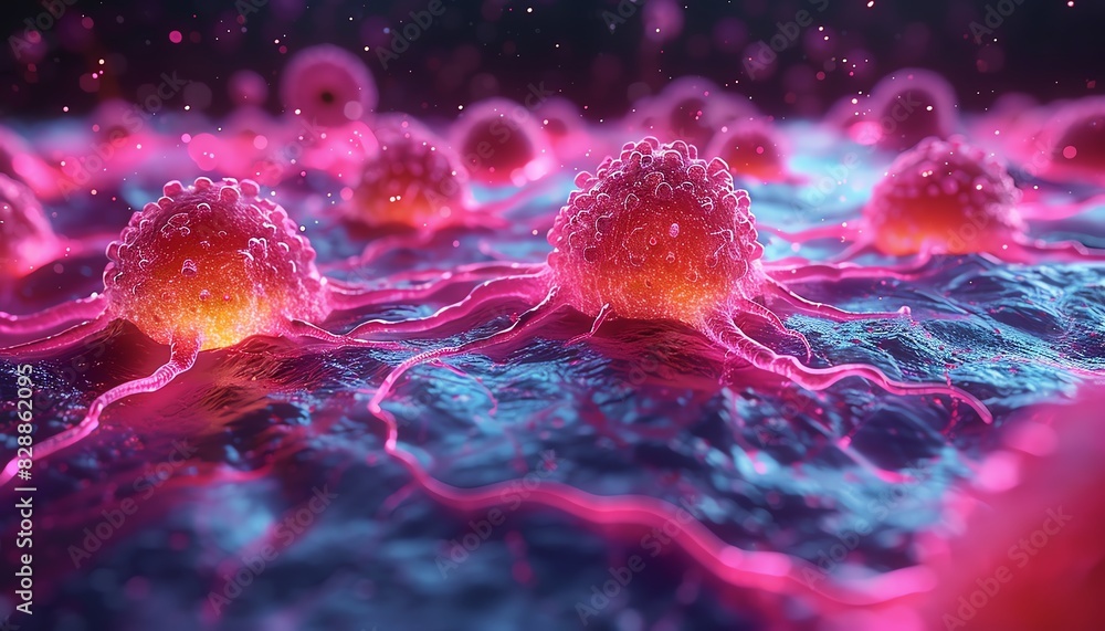 3D visualization of lymphocyte migration through lymph nodes Stock ...