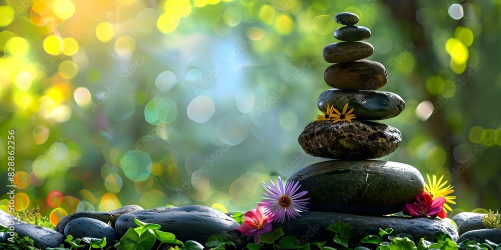 Visual metaphor of balance in nature symbolizing physical and mental ...