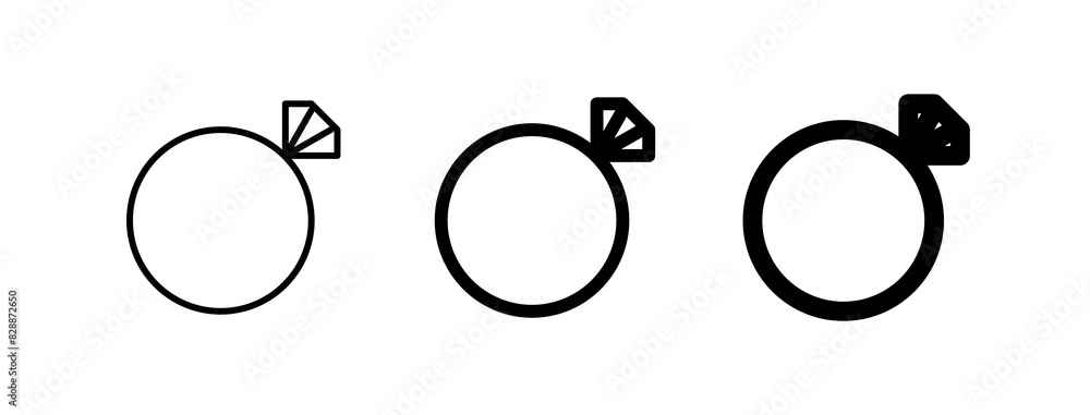 Editable wedding ring vector icon. Wedding, valentine, love ...