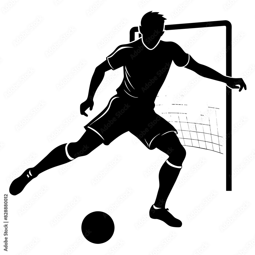 a high-resolution image of a realistic man soccer player resembling a ...