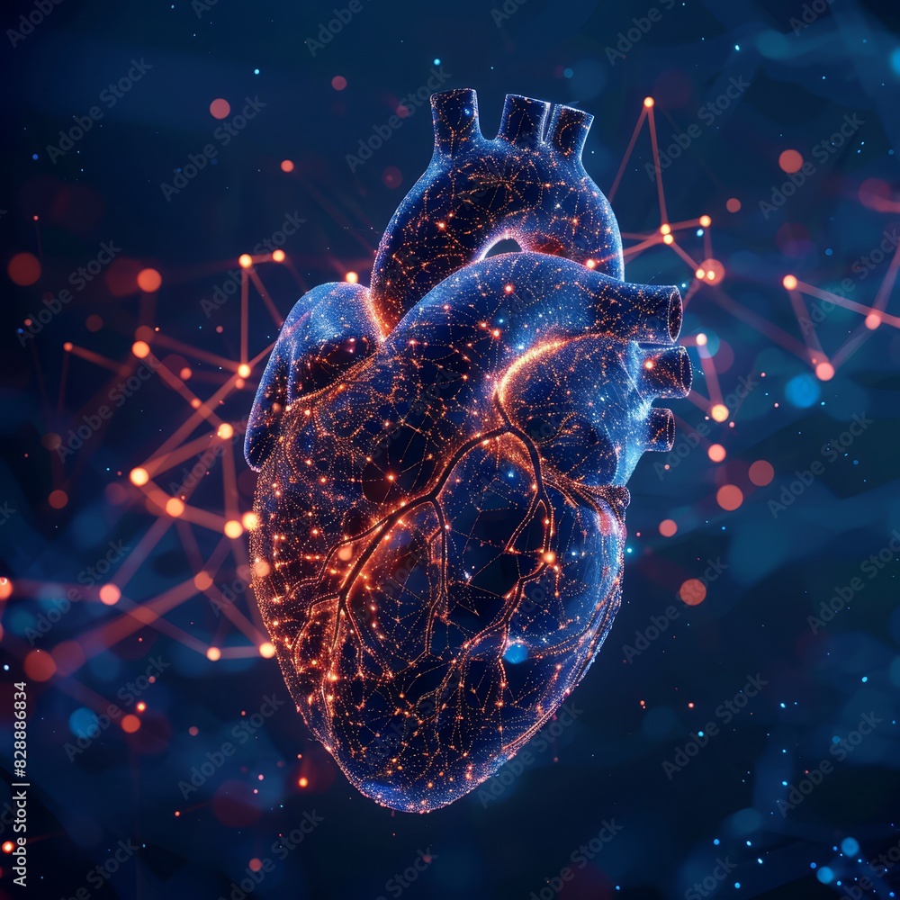 Human heart medical structure. Blood supply system. Hypertension ...