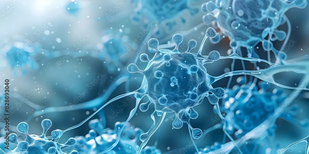 Detailed 3D rendering of basophils releasing histamine in allergic ...