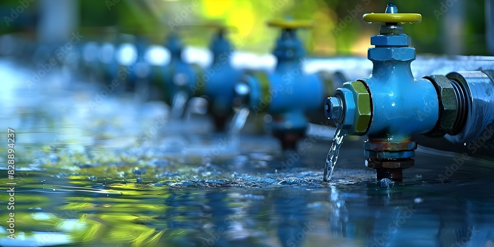 Automatic valves regulate water flow in pipeline for efficient ...