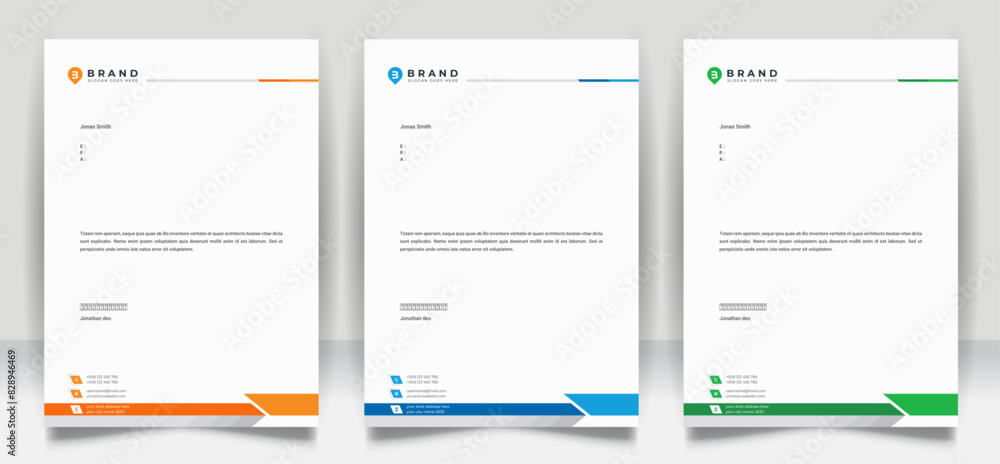 Abstract business letterhead template design for business project ...