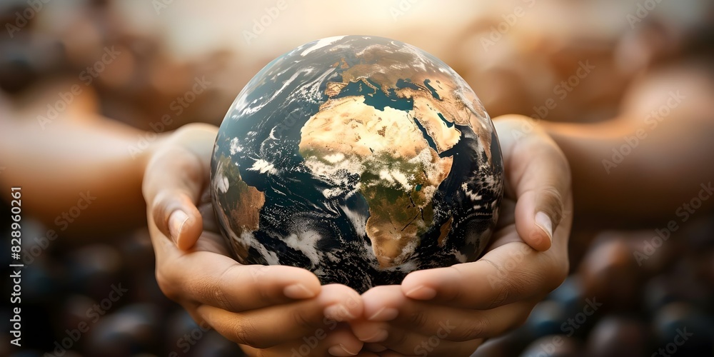 Hands across globe symbolize unity hope cooperation in global peace ...